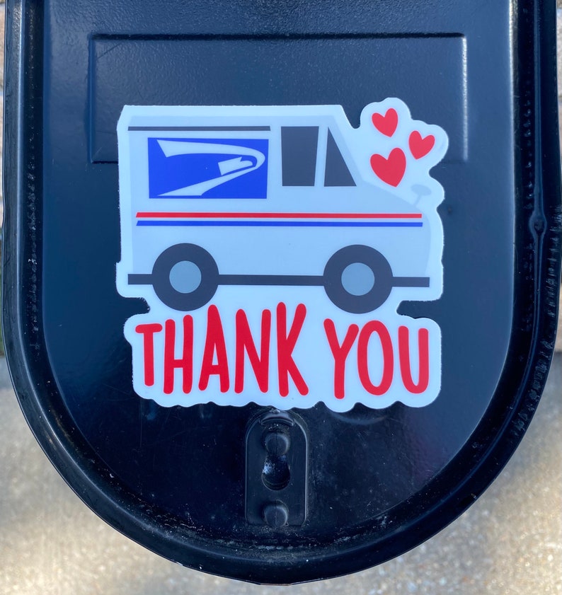 Mail Carrier Thank You Decal, Thank You Mailbox Decal, Postal Worker ...