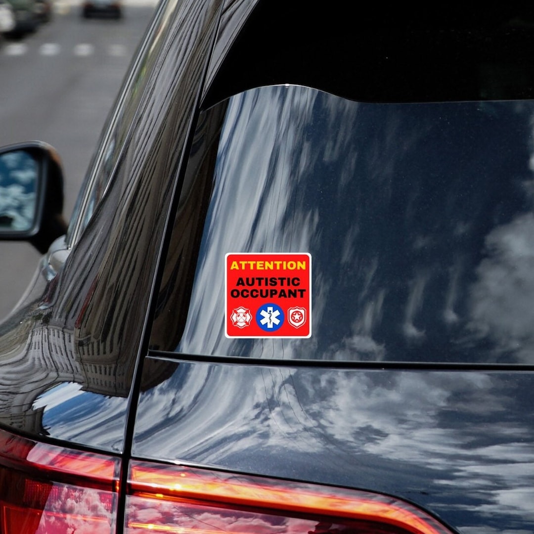 Autistic Occupant, Autism Safety Sticker, Emergency Decal, Autism ...