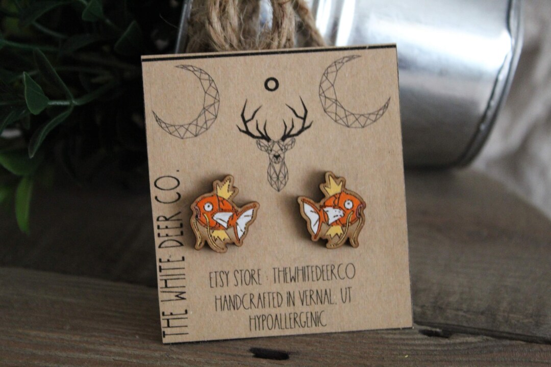 Magikarp Pokemon Earrings, Water Pokemon Go Jewelry, Anime Gift, Manga ...