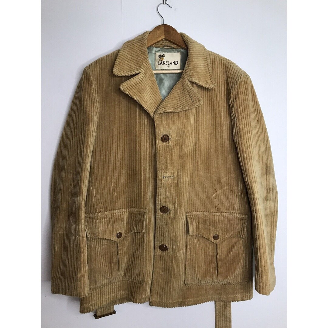Vintage 60s 70s Pea Coat Men's Corduroy Jacket Lakeland - Etsy