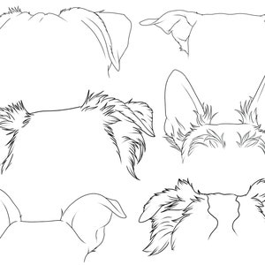 Custom Drawn Pet Ear Portrait Digital File Only Dog Cat - Etsy