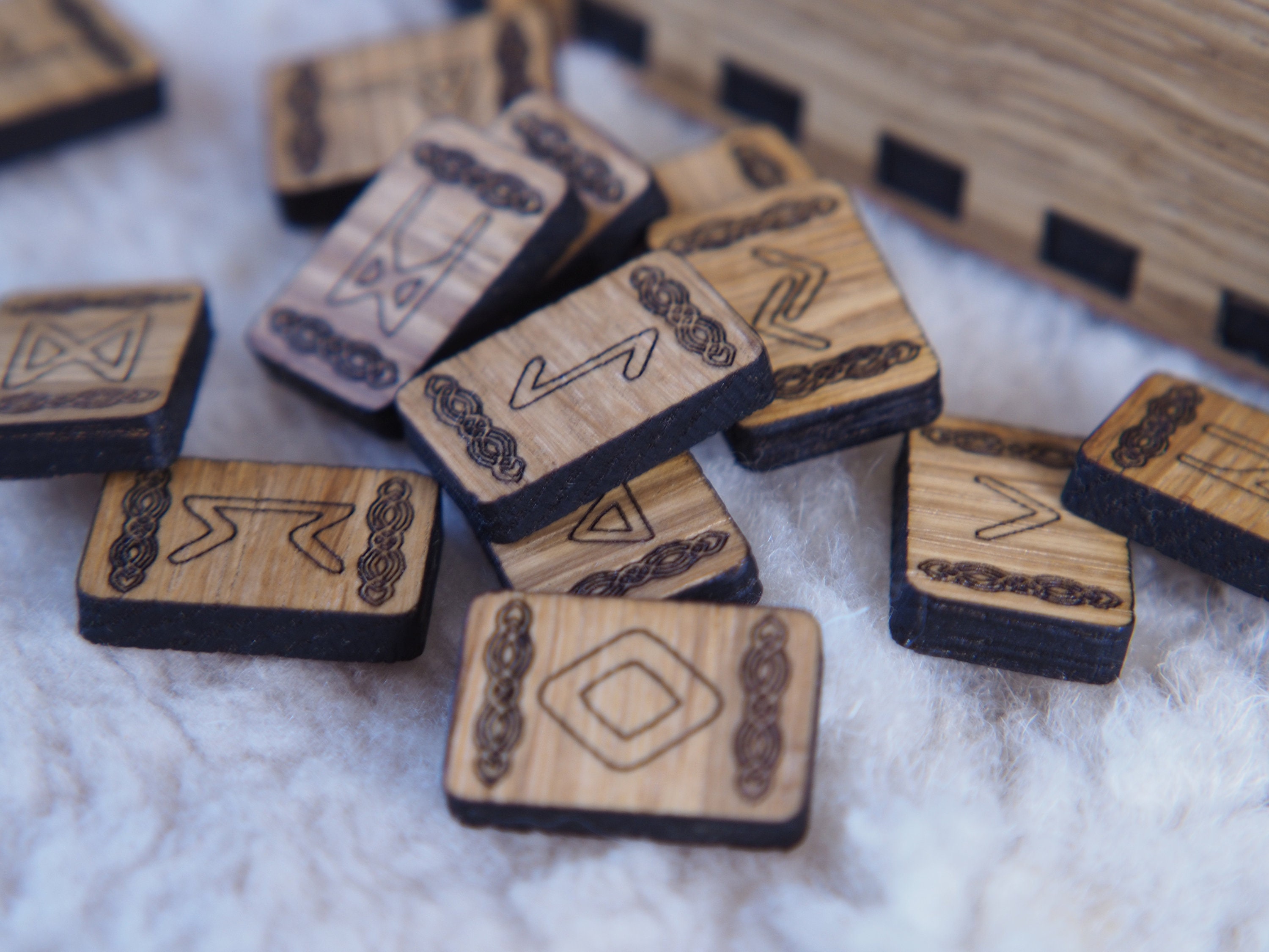 Elder Futhark Runes Wooden Box Oak Tree From Ukraine - Etsy