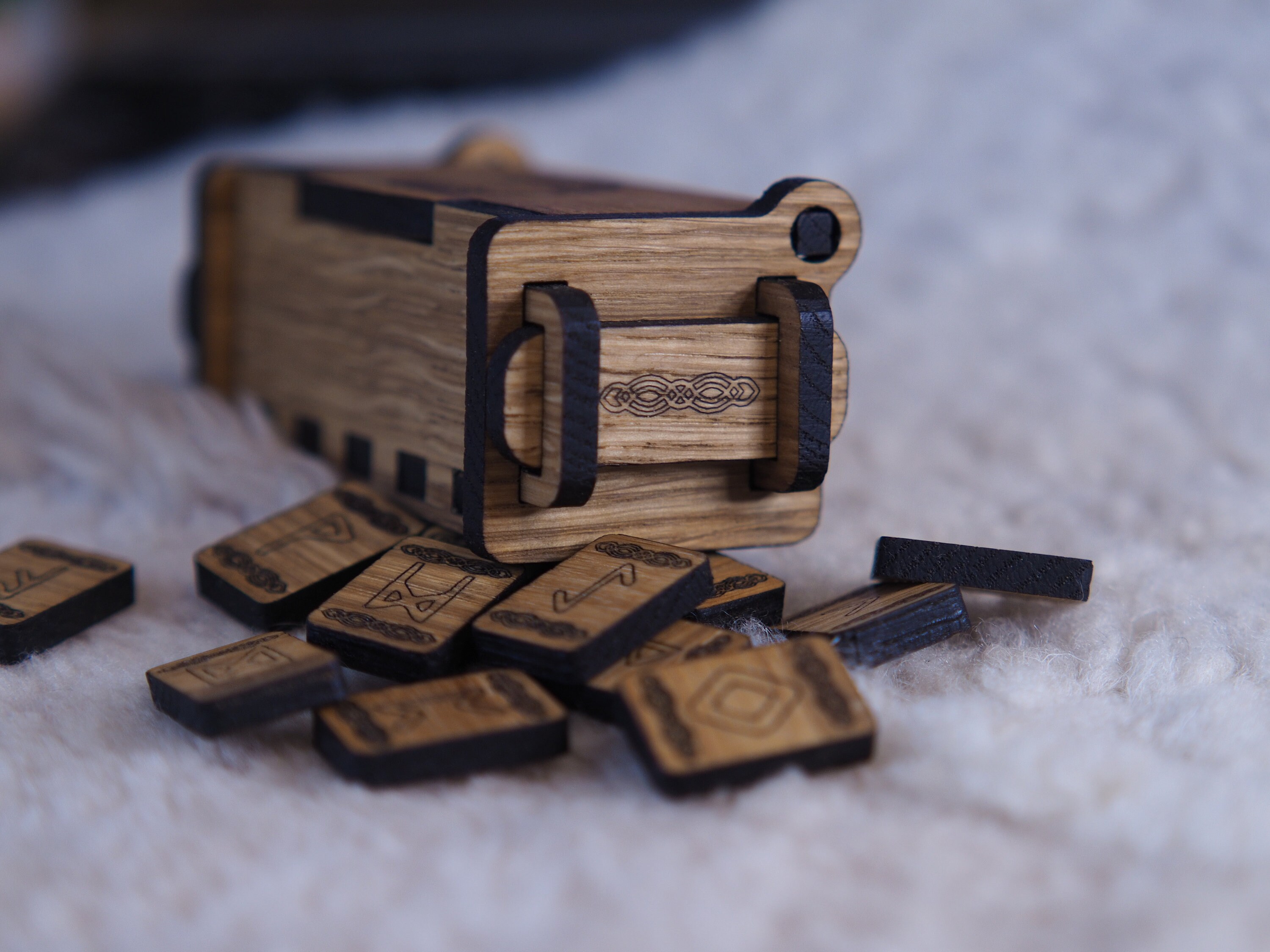 Elder Futhark Runes Wooden Box Oak Tree From Ukraine - Etsy