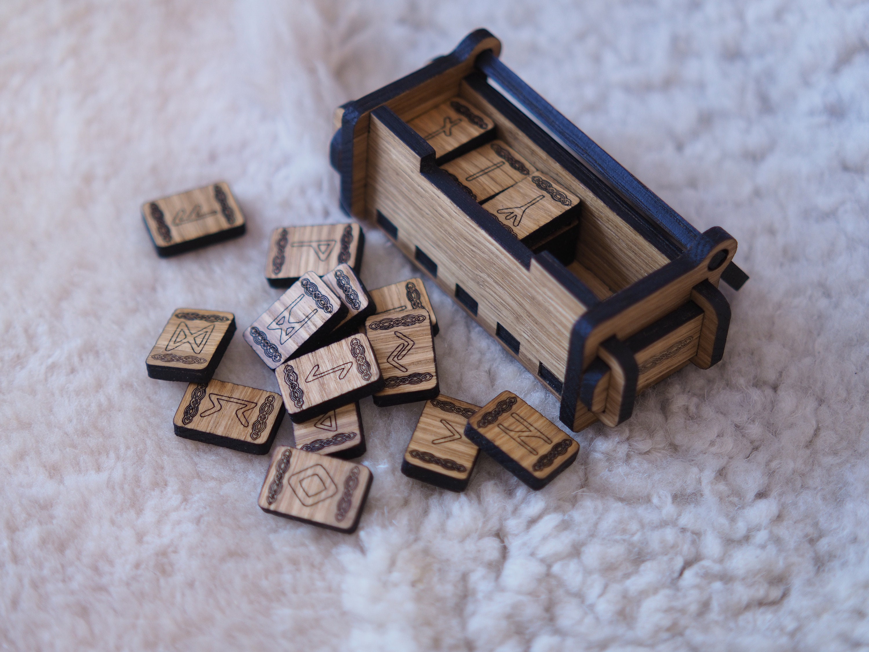 Elder Futhark Runes Wooden Box Oak Tree From Ukraine - Etsy
