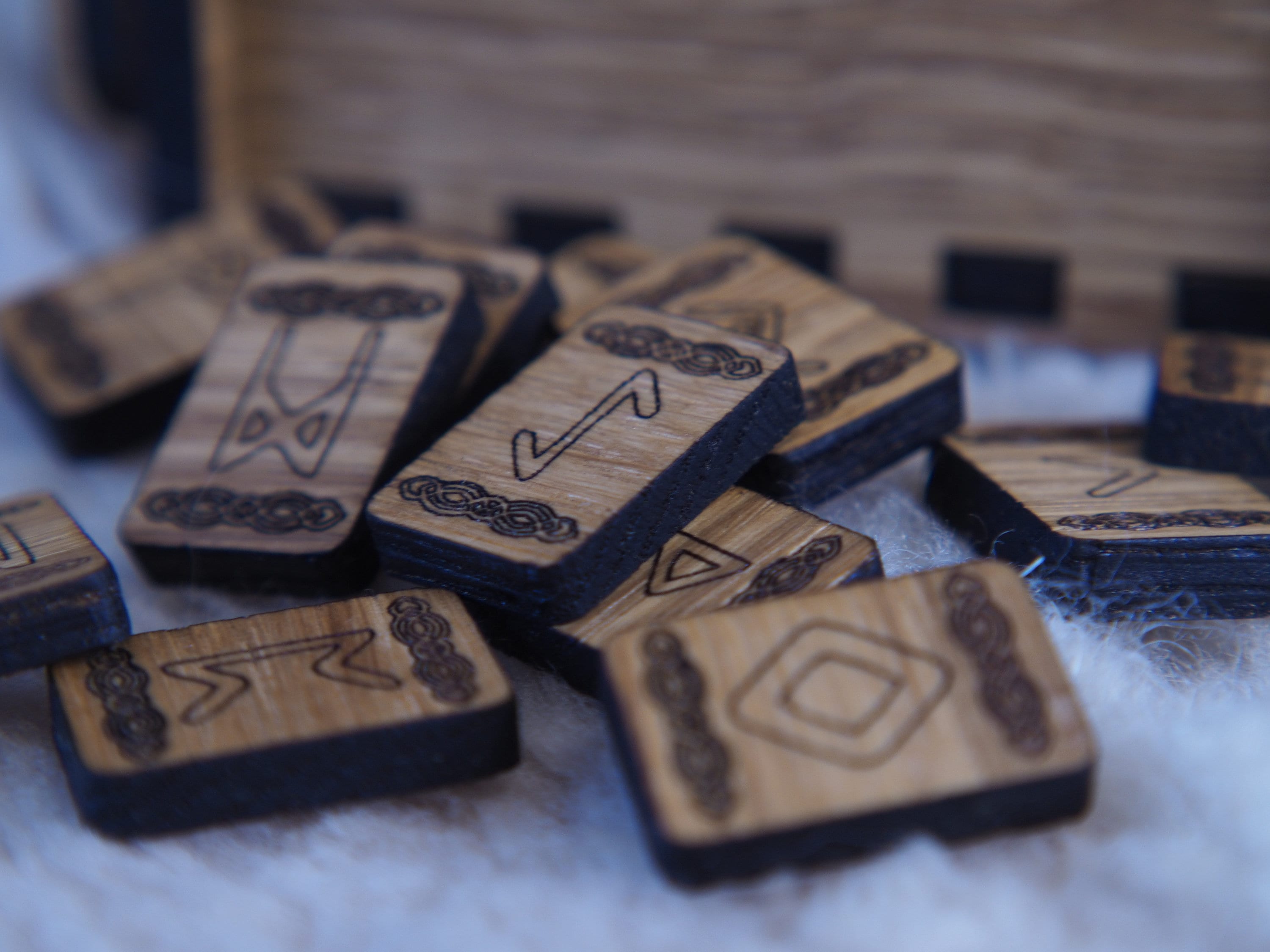 Elder Futhark Runes Wooden Box Oak Tree From Ukraine - Etsy