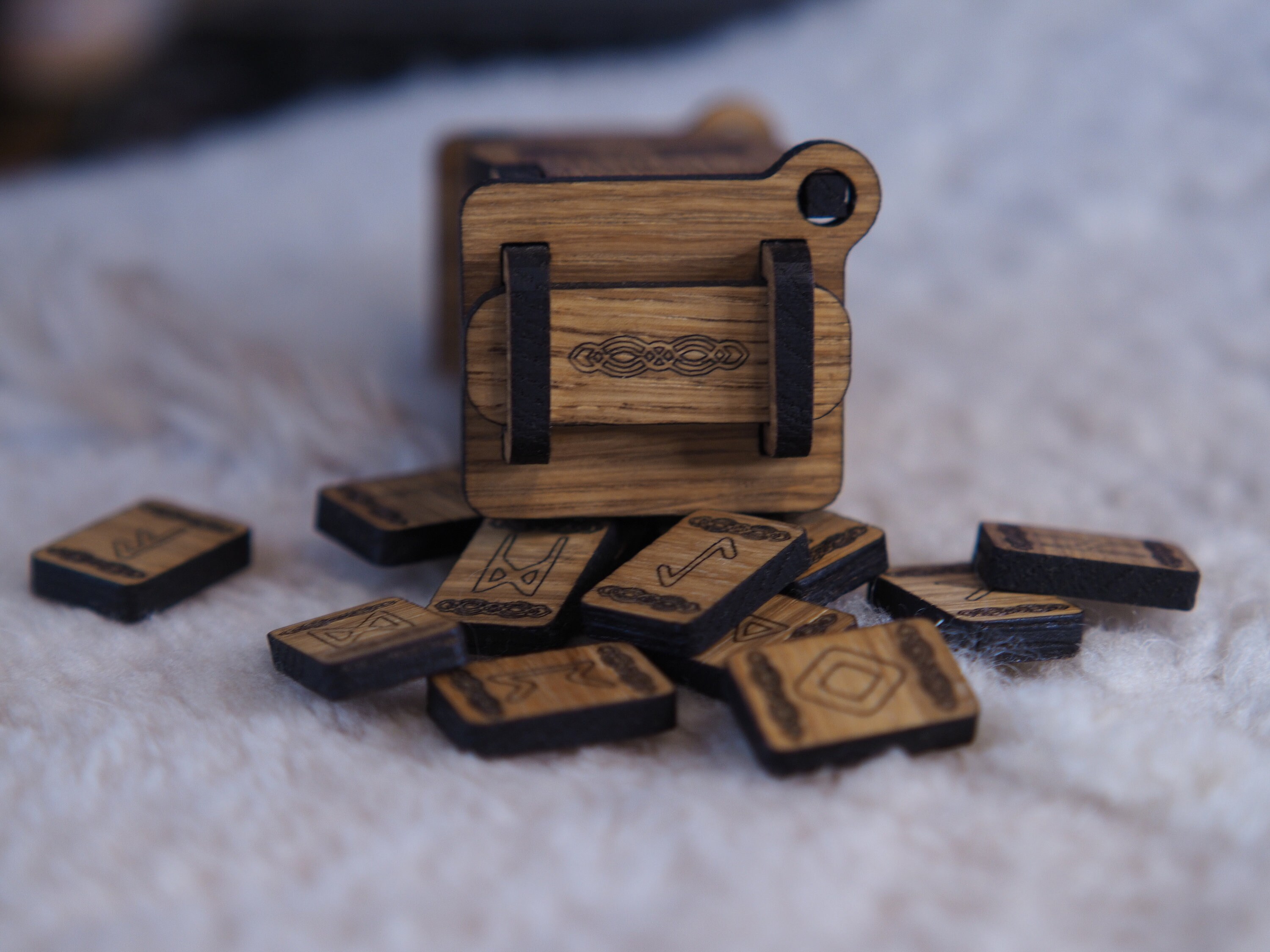 Elder Futhark Runes Wooden Box Oak Tree From Ukraine - Etsy