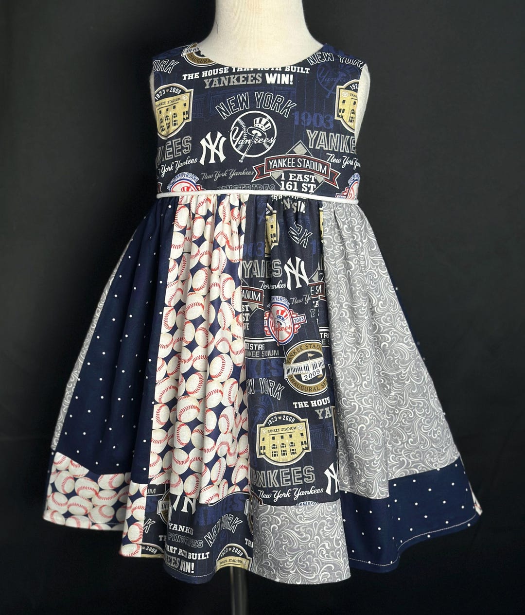 New York Yankees Inspired Toddler/girls Dress - Size 18M - Girls 8 - Etsy