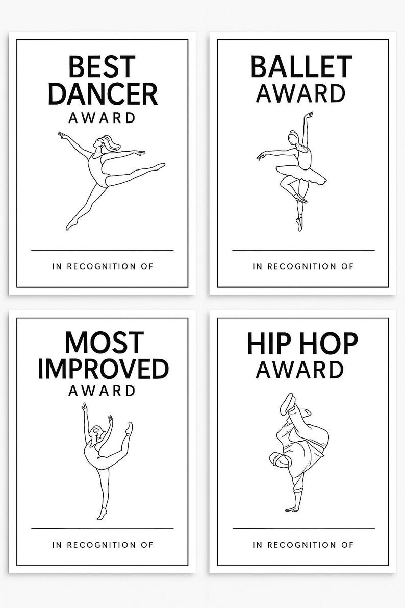 Minimal Dance Awards Certificate Bundle – Editable Canva Template ...