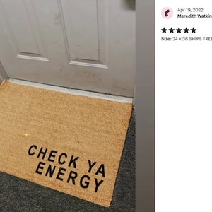 Check Ya Energy., Custom Text Doormat, Custom Door Mat, Closing Gift ...