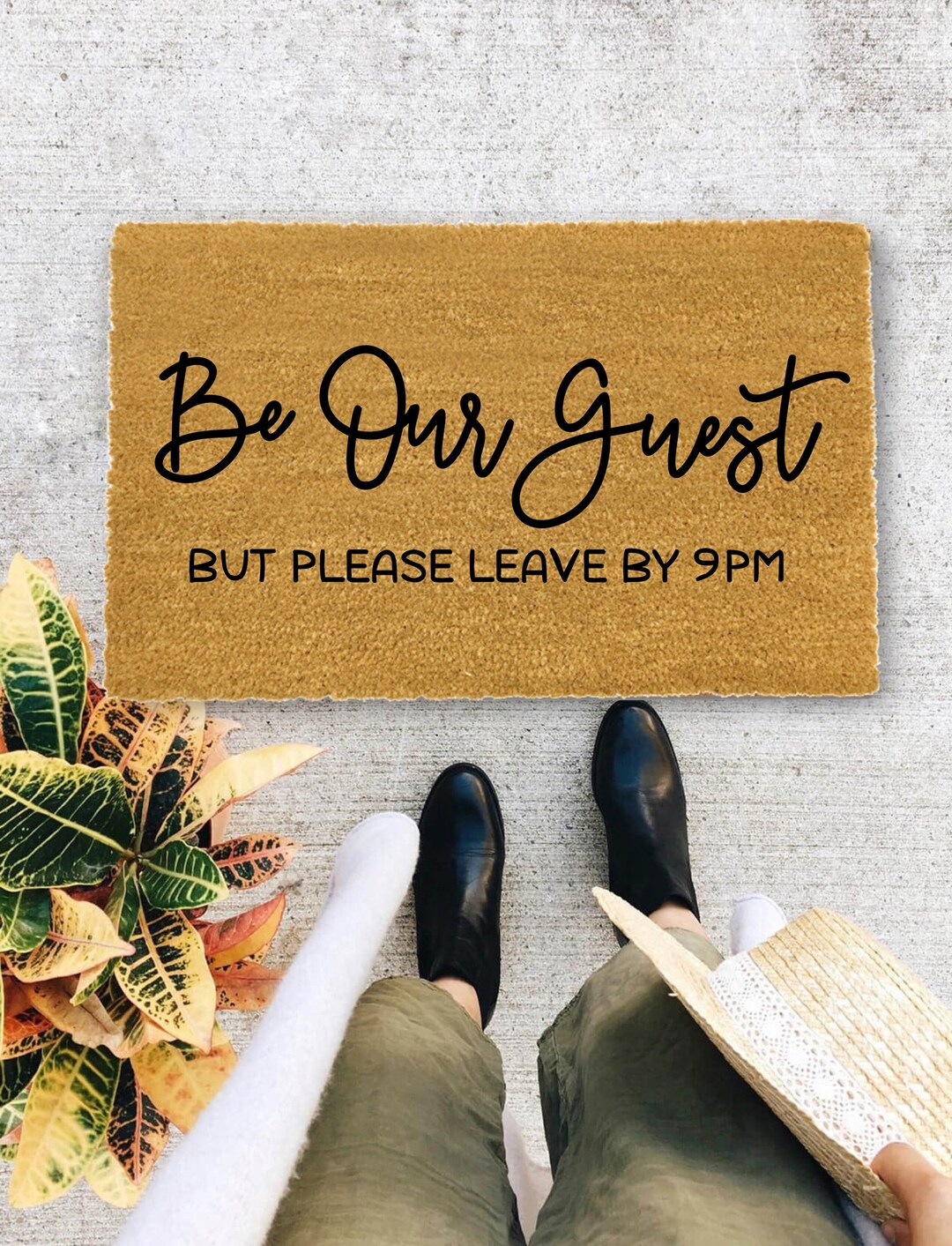 Be Our Guest but Please Leave by 9pm, Welcome Doormat, Housewarming ...
