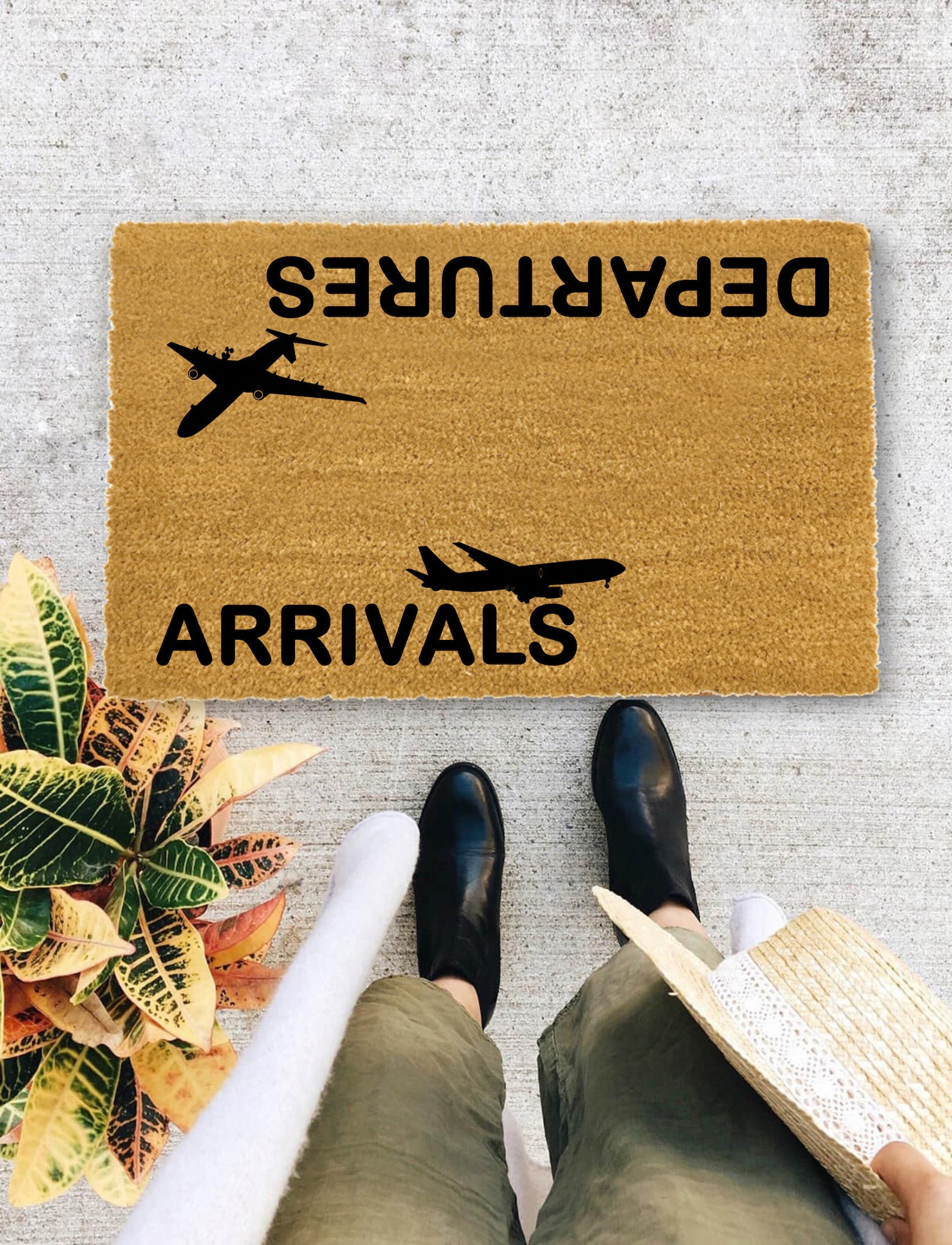 Arrivals & Departures Doormat Funny Doormat Airplane Mat - Etsy