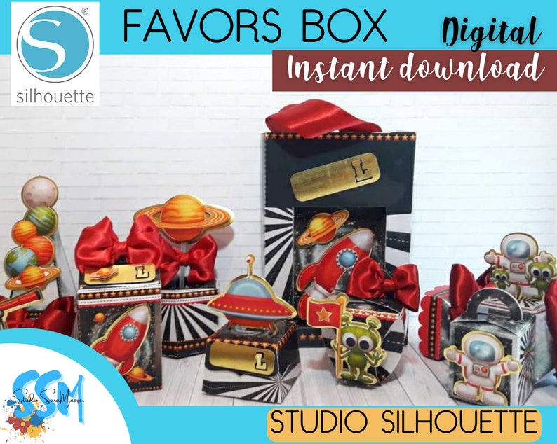 Astronaut Space Universe Birthday Favors Boxes Personalized, Party ...