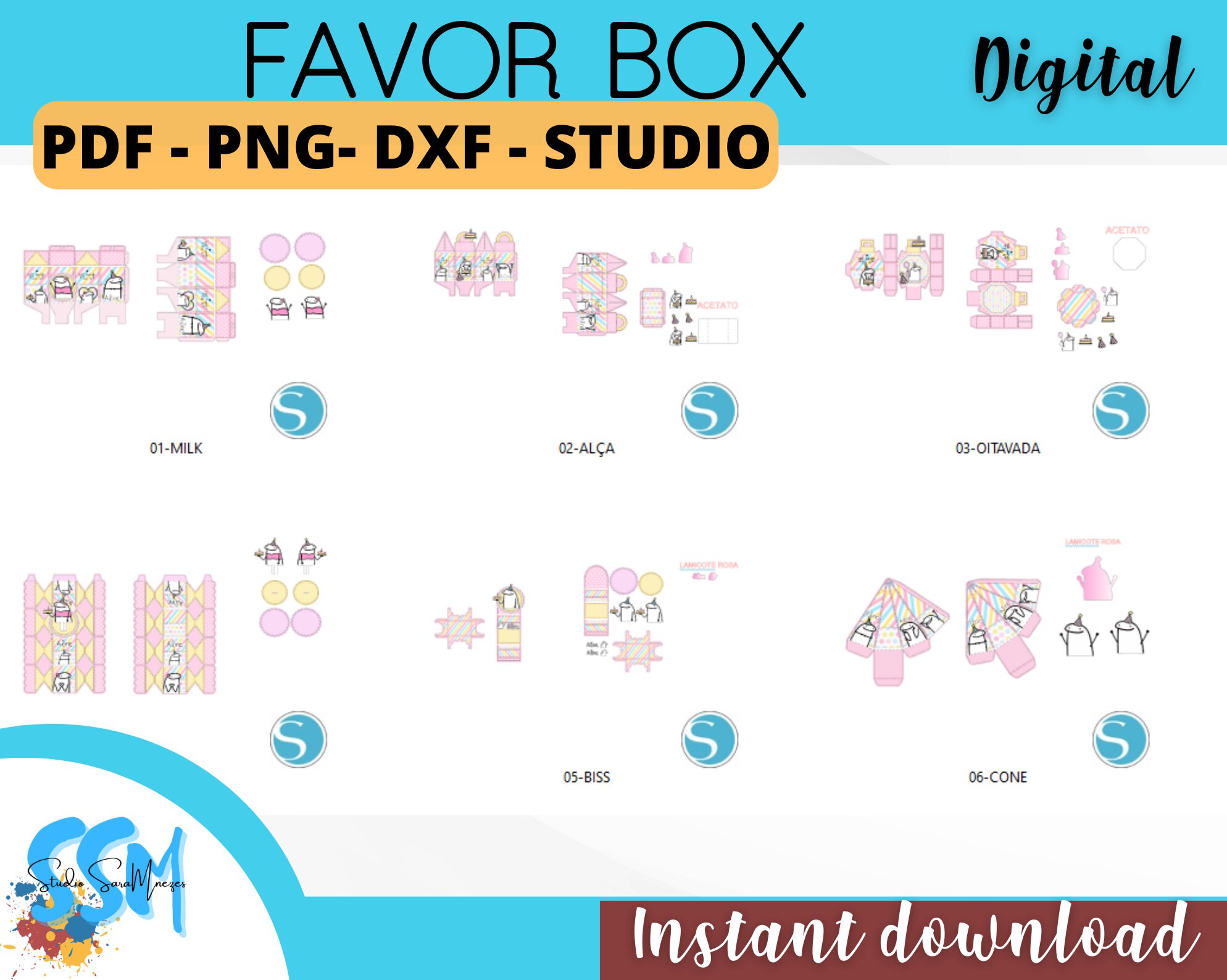 FLORK Favors Boxes Personalized, Birthday Decoration, Party Supplies ...