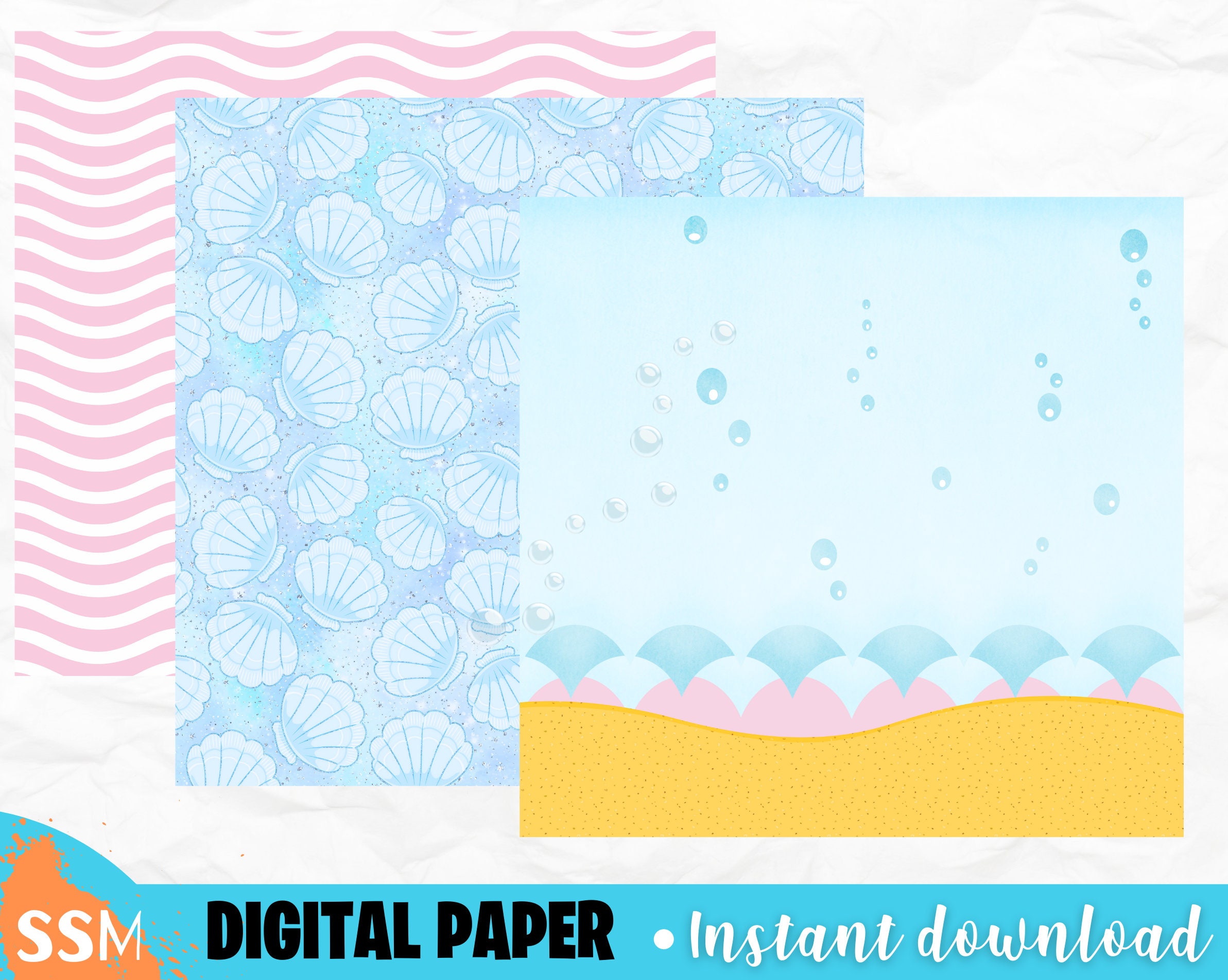 Under the Sea Pink Clipart Animals Aquatico Pink Background - Etsy