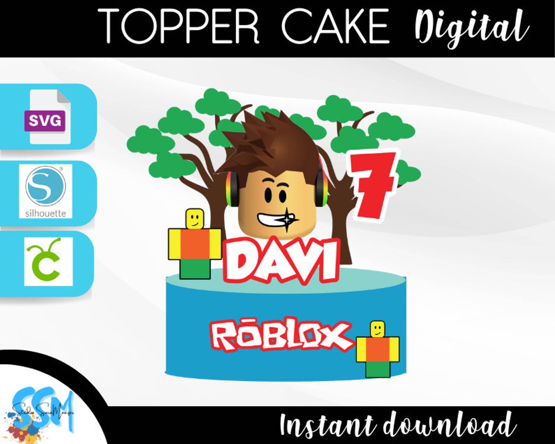 ROBLOX Cake Topper Cake Topper, Cake Topper, Interlaced Circle, Digital ...
