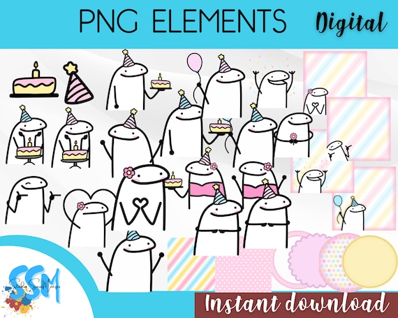 Meme Flork Clipart, Kit Digital Flork Png, Instant Download, 54% OFF