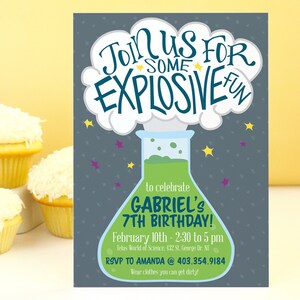 Editable Science Party Invitation, Science Birthday Invitation Template ...
