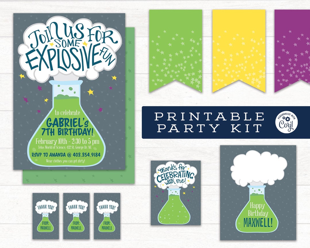 Printable Science Party Pack Science Lab Birthday Bundle BIMS - Etsy Canada