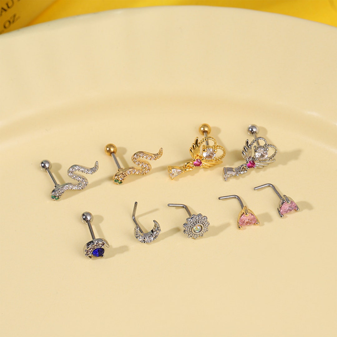 Lovely Snake Labret Piercing/cartilage Earring/tragus Piercing/conch ...