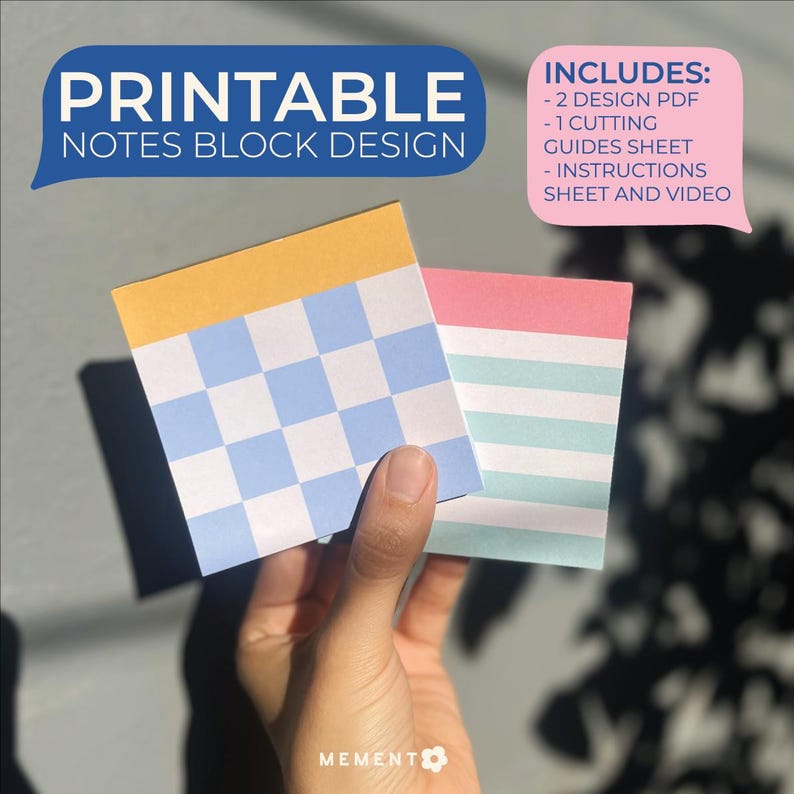 Printable Digital Notes Block - 2 Circus Design + Cutting Guides and ...