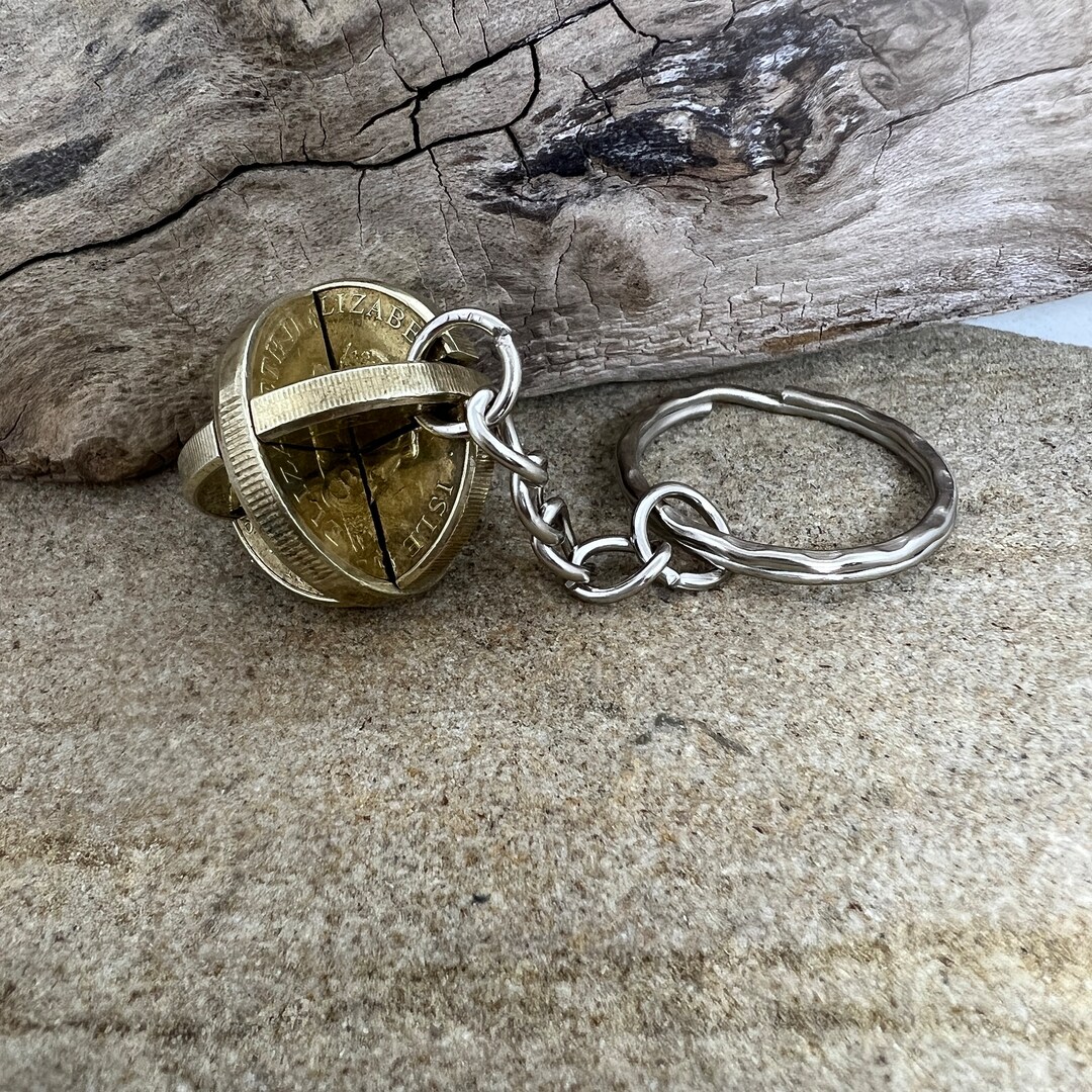 Impossiball One Pound Coin Keychain Made From 3 Pound Coins - Etsy