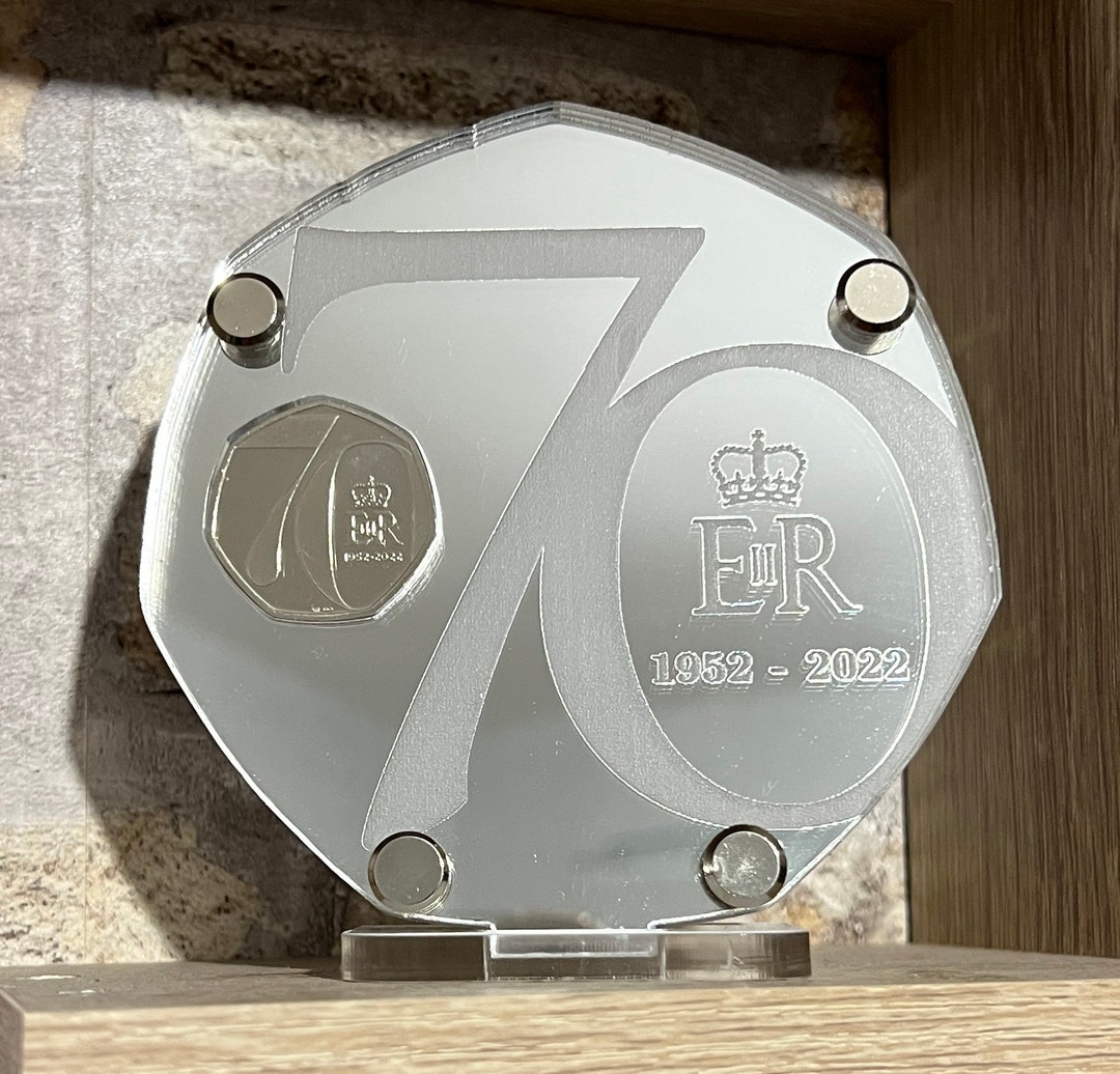 Queen's Jubilee 50p Coin Display Stand: Mirror Finish Acrylic - Etsy