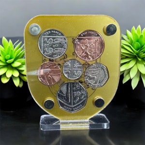 Royal Shield Coin Display Stand Multiple Colours Available - Etsy