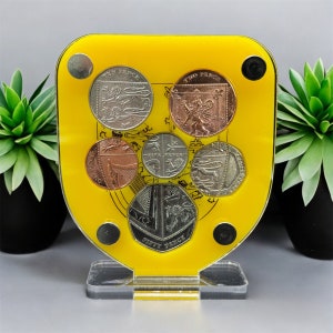 Royal Shield Coin Display Stand Multiple Colours Available - Etsy