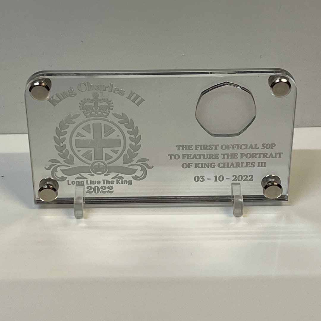 King Charles Portrait 50p Coin Display Stand: Mirror Finish - Etsy UK