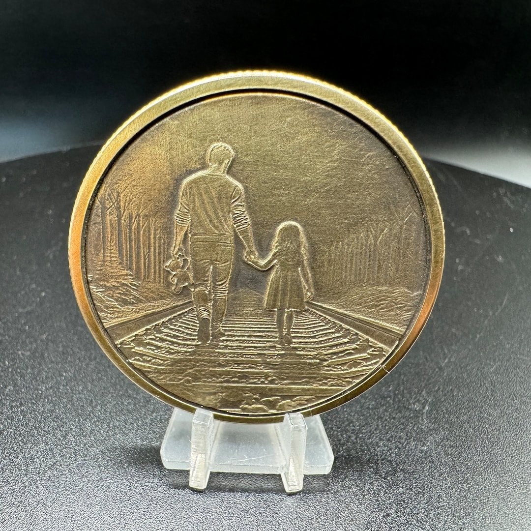 Engraved Father & Daughter Brass Coin: Custom Keepsake (40mm) - Etsy