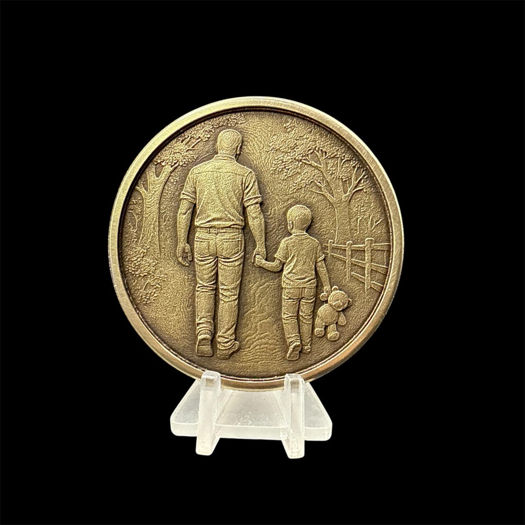 Custom Engraved Brass Father and Son Coin: Unique Collector's Gift - Etsy