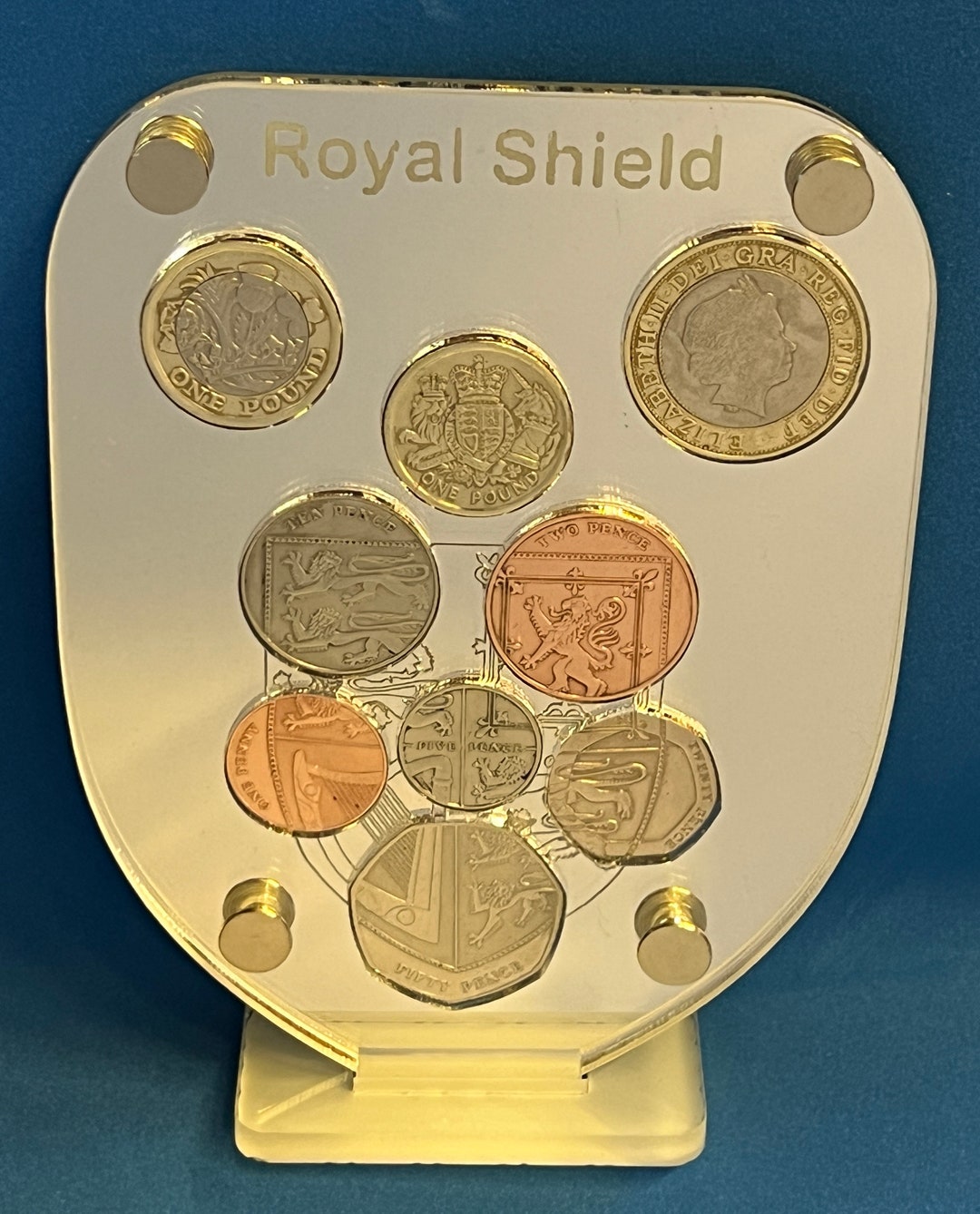 Royal Shield Coin Display Stand Mirror Finished for All Coins - Etsy