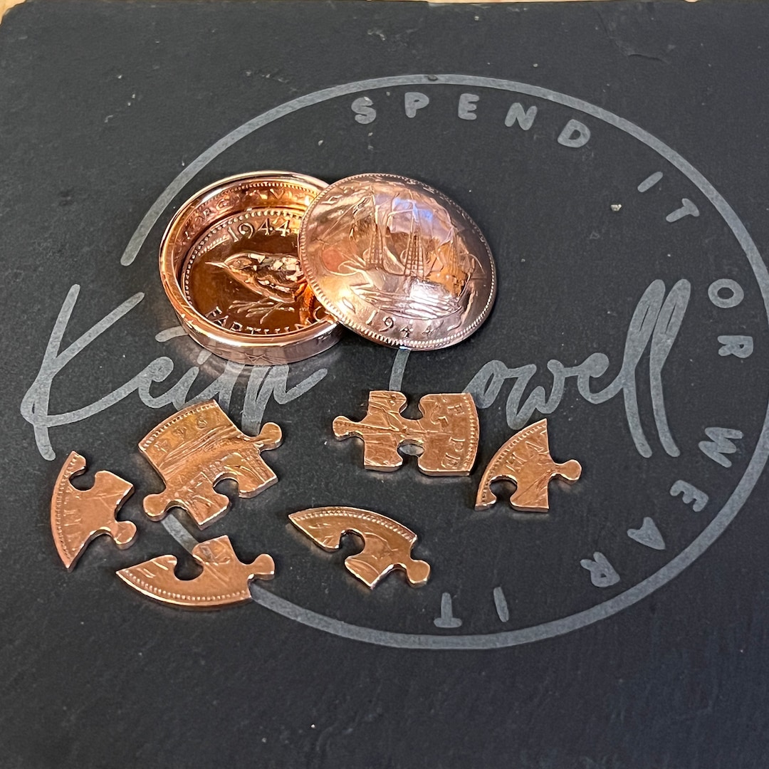 Half Penny Coin Puzzle and Pot Gift for Coin Collector, Unique Gift - Etsy