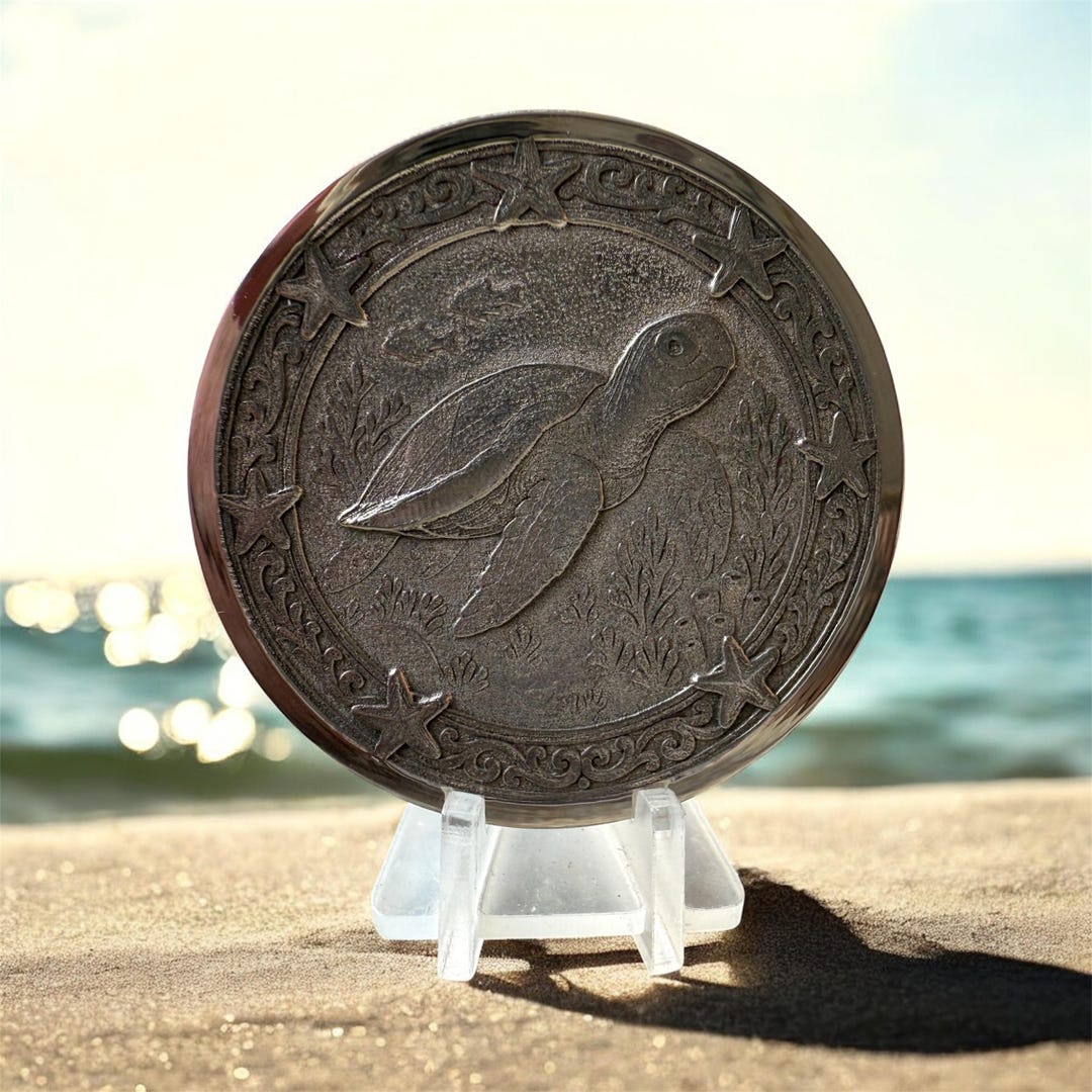 Sea Turtle Coin – Nautical Starfish & Ocean Design on British Crown ...