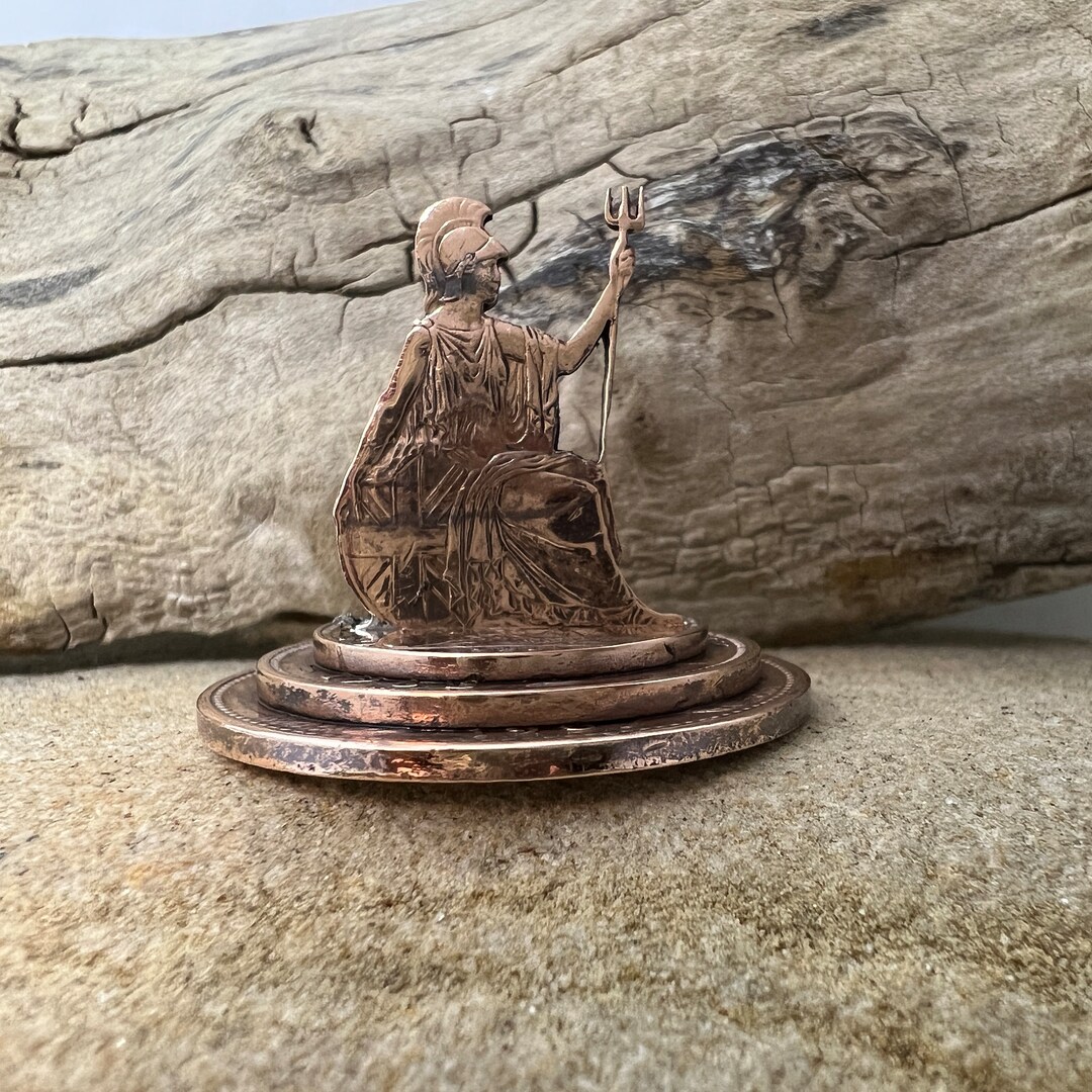 Hand Crafted Britannia Old Penny Coin Display - Etsy