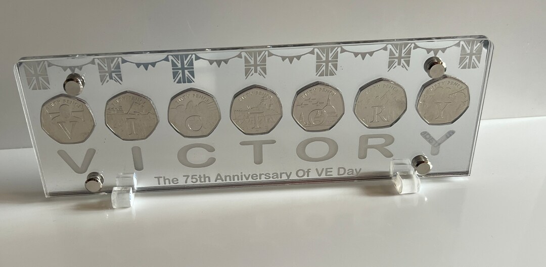 Victory 50p Coin Set Display Stand Mirror Finished Top Quality (coins ...