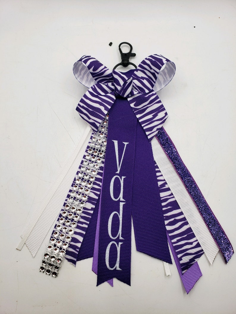 Custom Ribbon Keychain Clip on Personalized Zipper Pull Backpack Sports ...