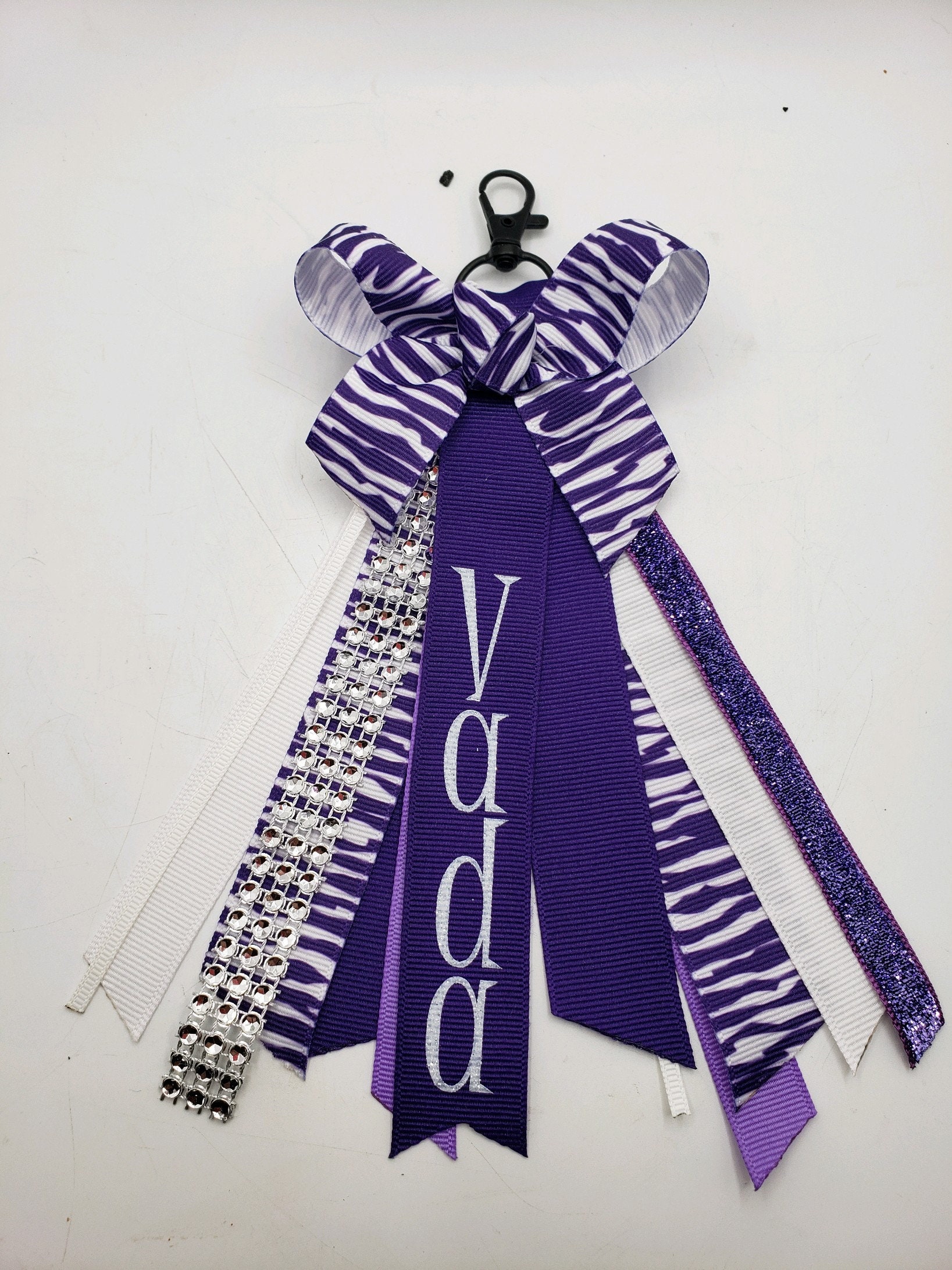 Cheer Bag Tag Custom Ribbon Keychain Clip on Personalized Zipper Pull ...