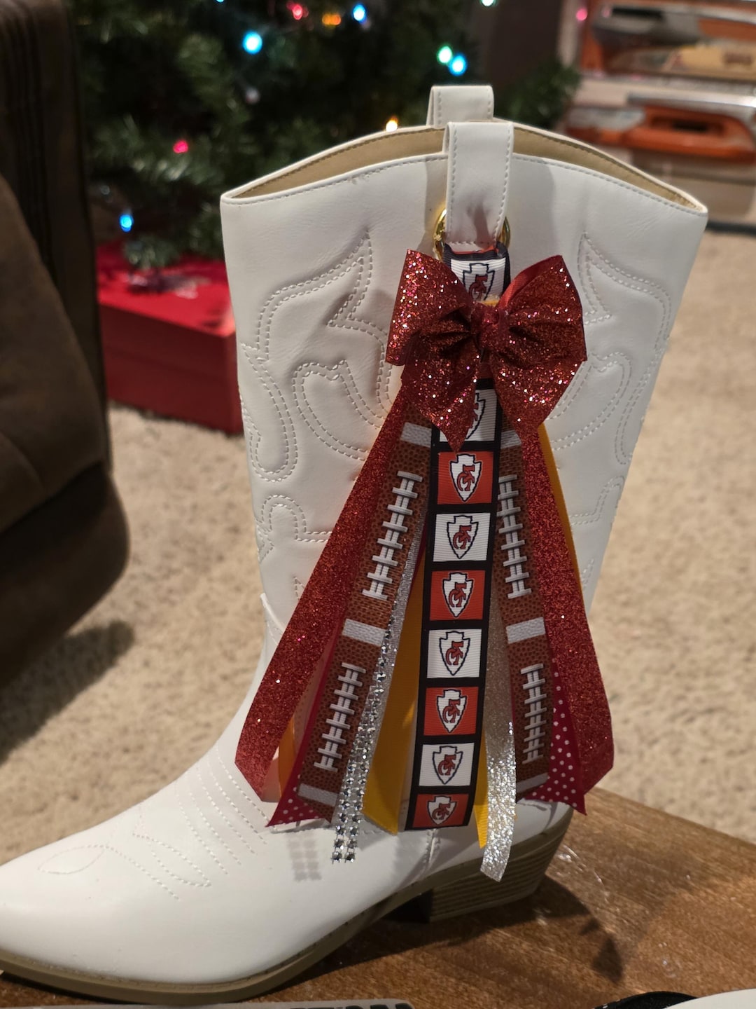 Boot Bow Bows Custom Ribbon Streamers Clip on Personalized for Sports ...