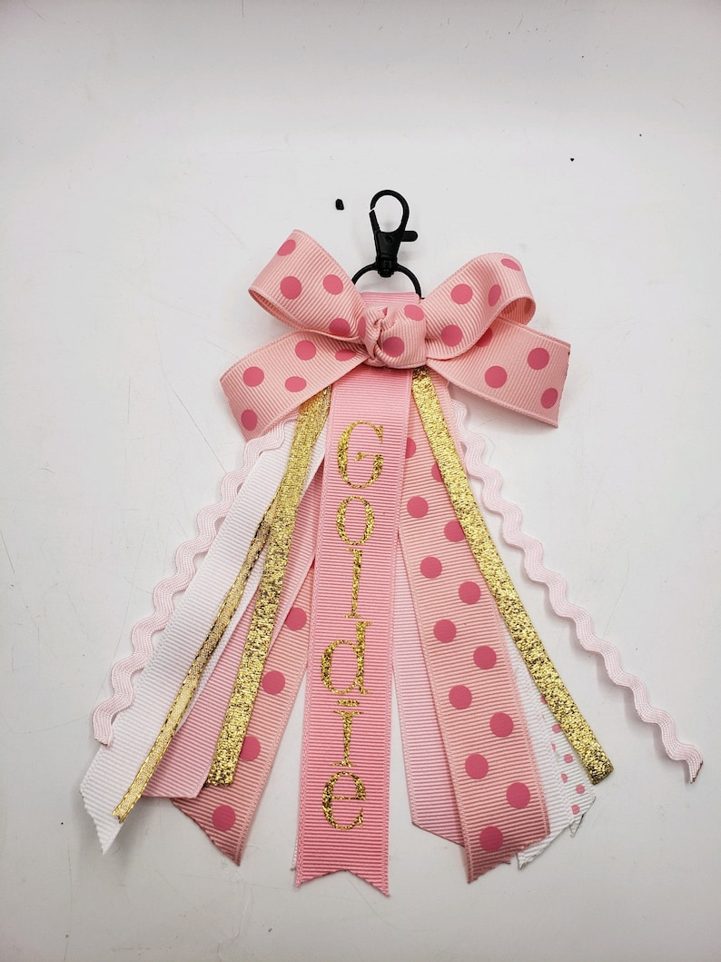 Cheer Bag Tag Custom Ribbon Keychain Clip on Personalized Zipper Pull ...