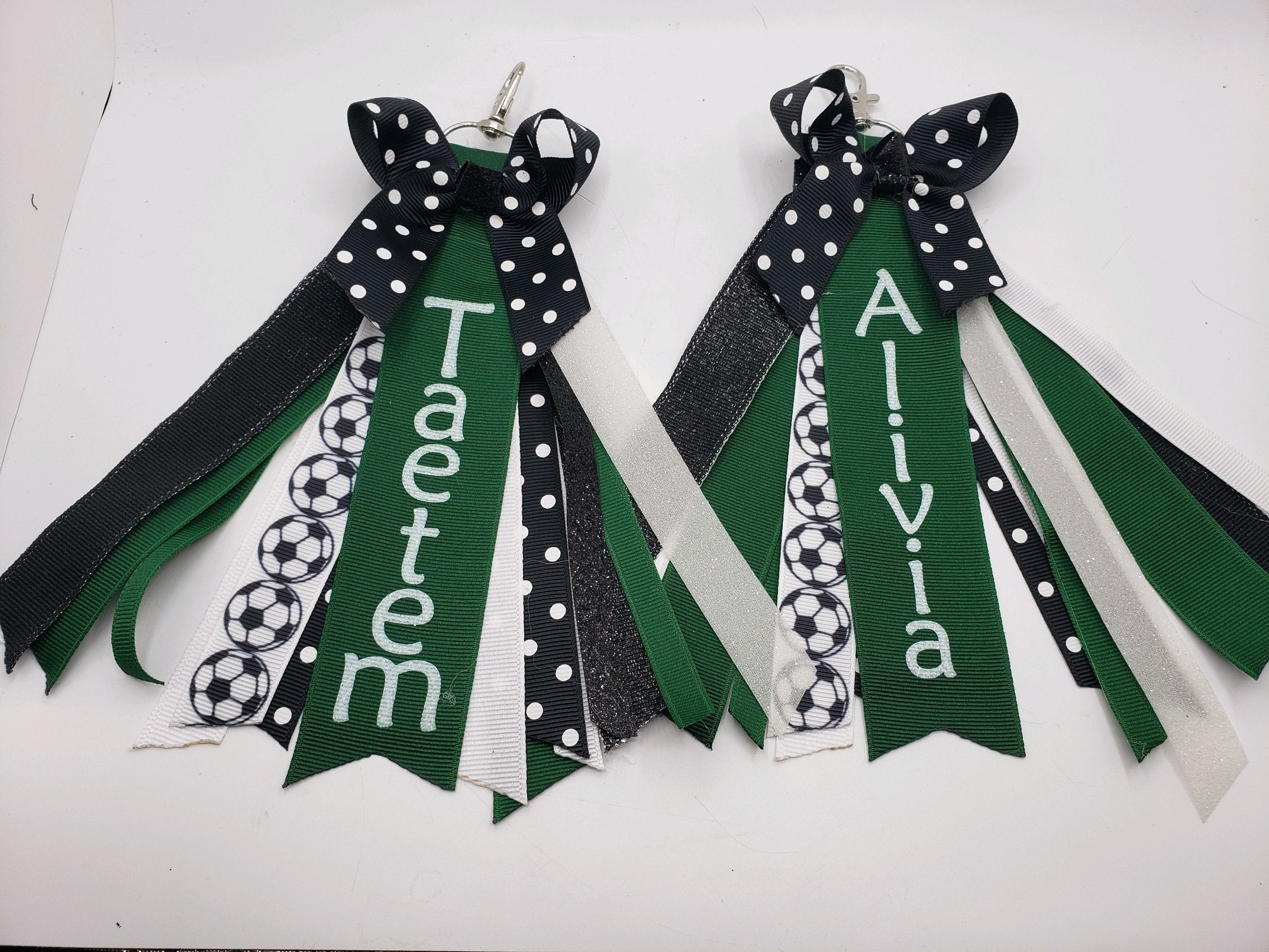 Cheer Bag Tag Custom Ribbon Keychain Clip on Personalized Zipper Pull ...