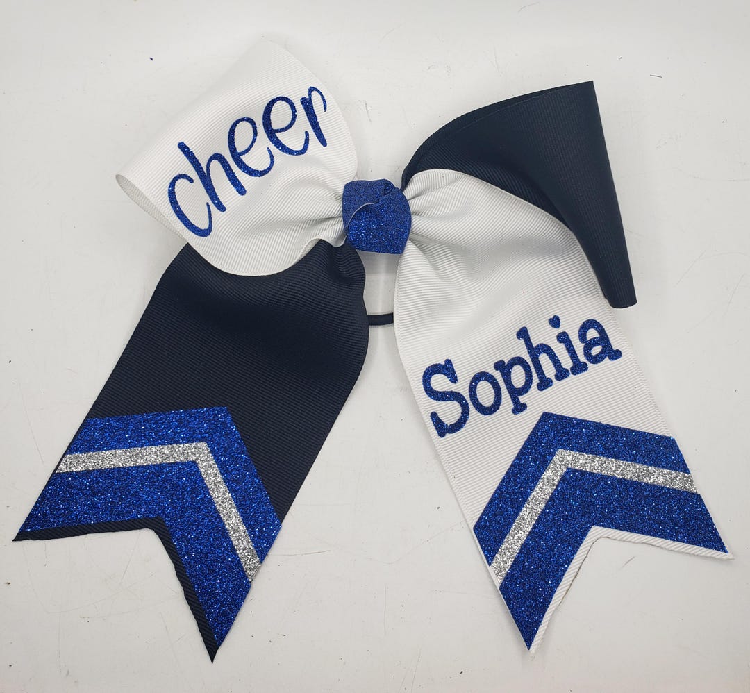 Hair Bow Cheer Cheerleader Cheerleading Squad Hairbow Ponytail Holder ...