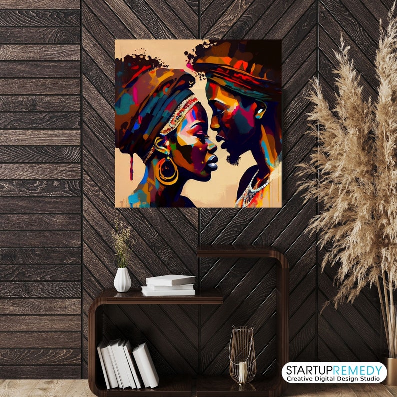 Black Couple Wall Art, African Wall Art, AI Black Art, Black Arts, African Art, Art African ...