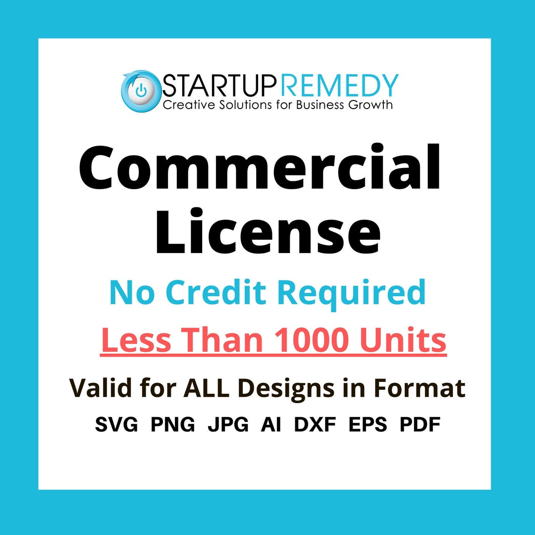 Regular Commercial Use License for ALL Designs, up to 1000 Units - Etsy
