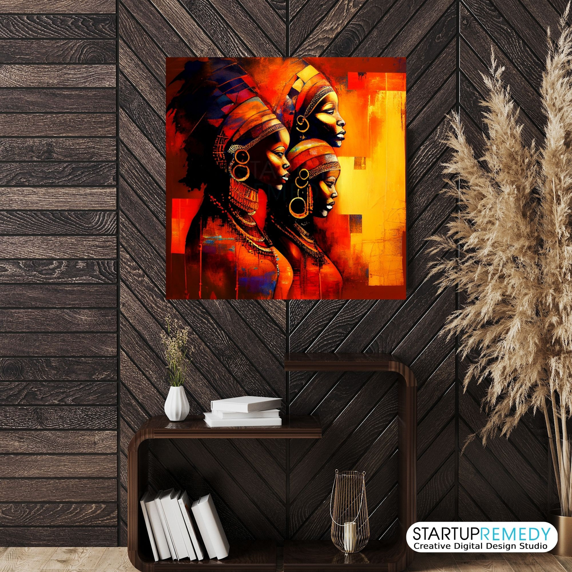 African Art, Black Art, East African Wall Art, Abstract Black Art ...
