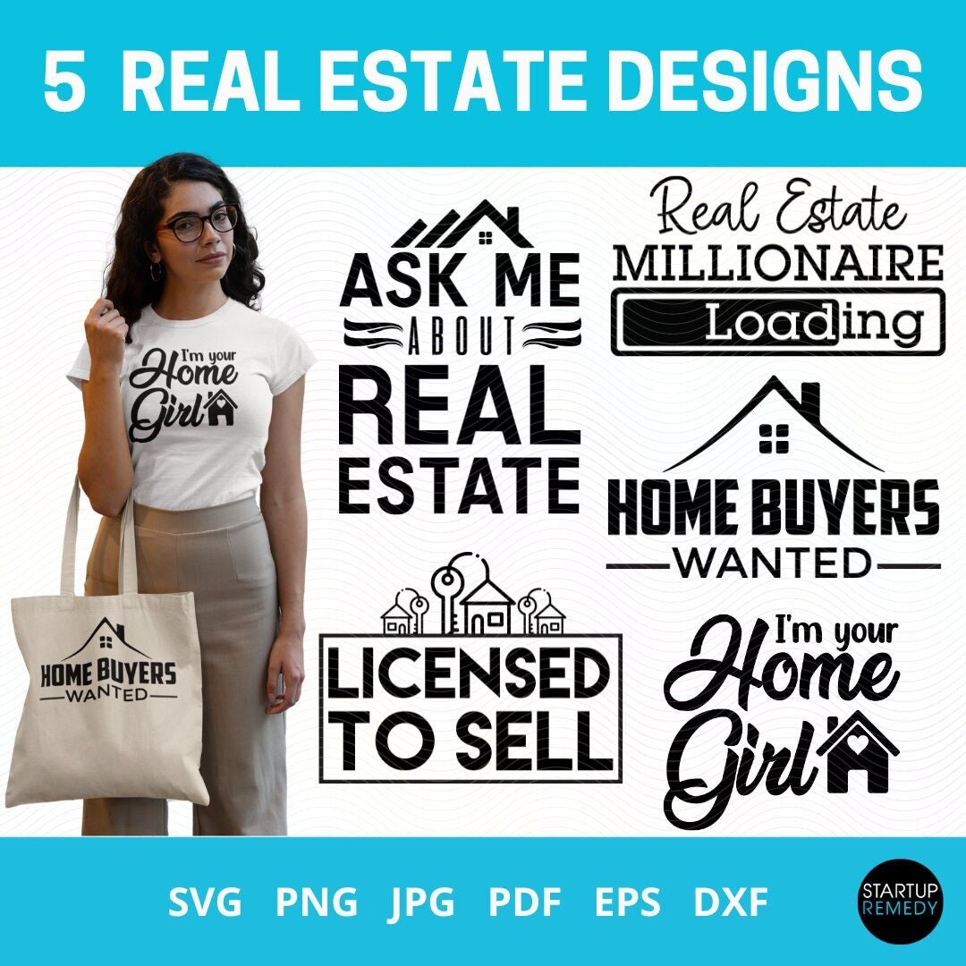 Real Estate SVG Bundle, Cricut SVG Files, Real Estate Template, Realtor ...