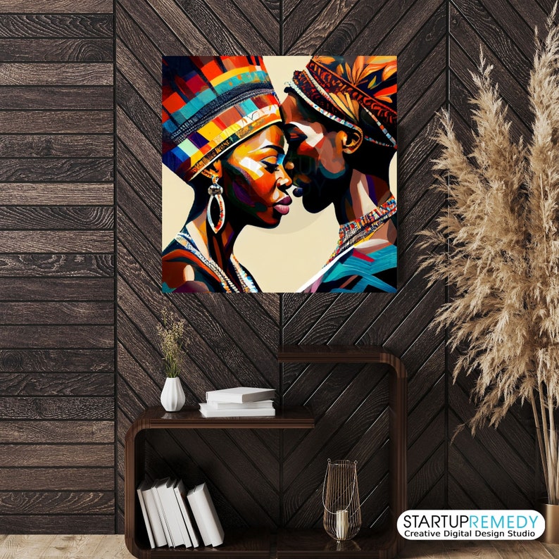 Black Couple Wall Art, African Wall Art, AI Black Art, Black Arts, African Art, Art African ...