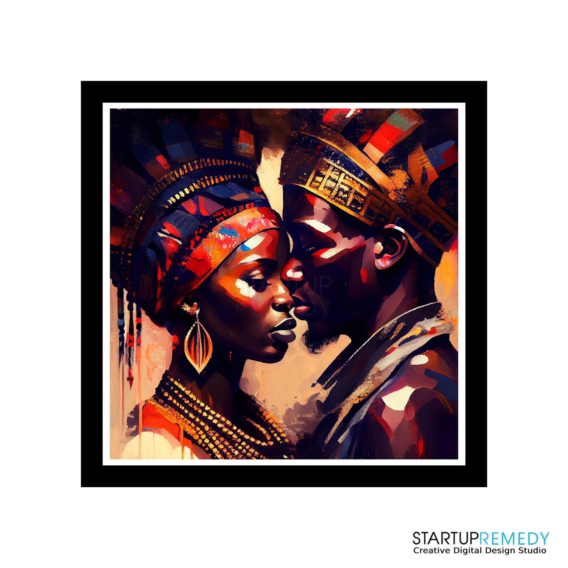 Black Couple Wall Art African Wall Art AI Black Art Black - Etsy