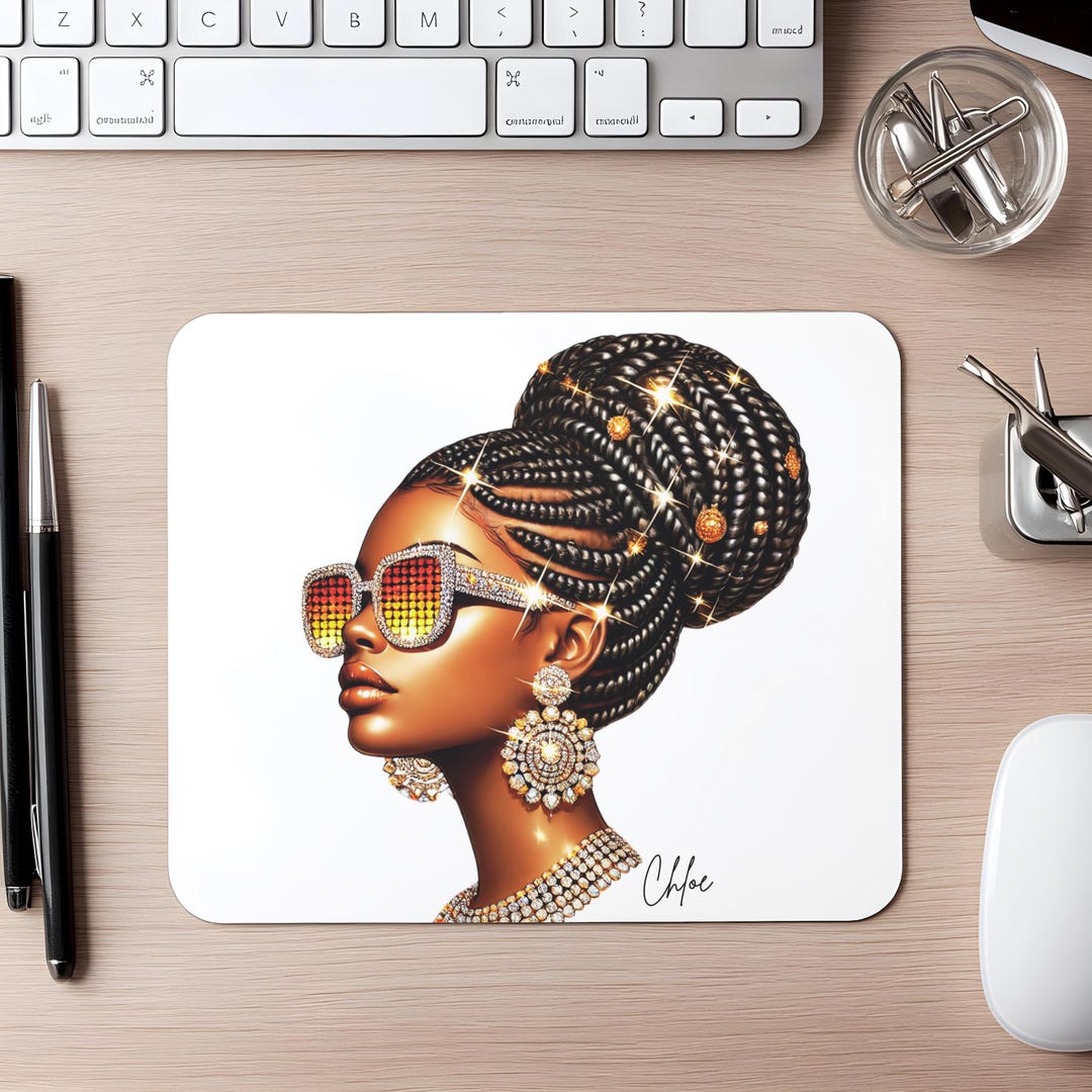 Bling Diva Personalized Mouse Pad, Afrocentric Mouse Pad, Black Girl ...