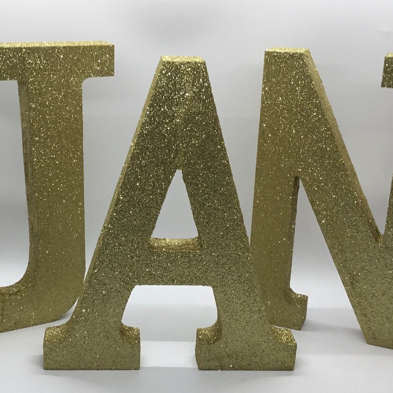 Gold Glitter Letters - Etsy